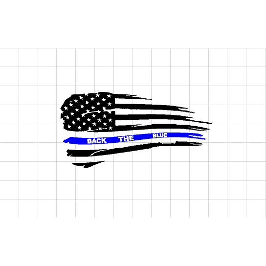 Back The Blue Flag Sticker (Multi Color)
